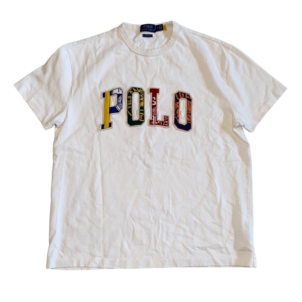 Polo Ralph Lauren Patch Logo Heavyweight Cotton White… - Gem